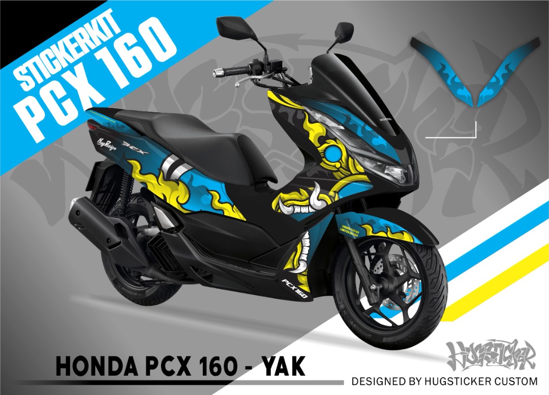 HUGSTICKER HONDA PCX 160 YAK Decals Sticker Kit High Quality Bike Wrap ...
