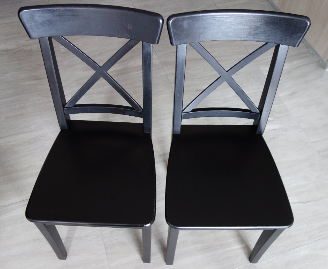Ikea Ingolf black dining chair x 2, Furniture & Home Living, Furniture, Chairs on Carousell