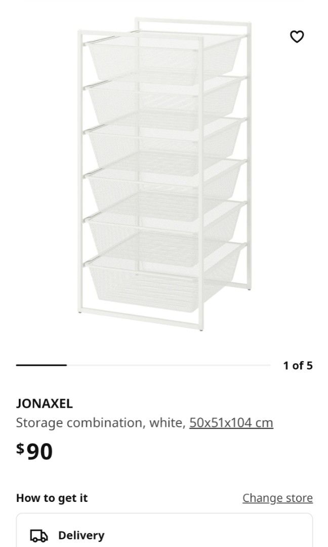 IKEA Jonaxel meshed drawers with wheels, Furniture & Home Living ...