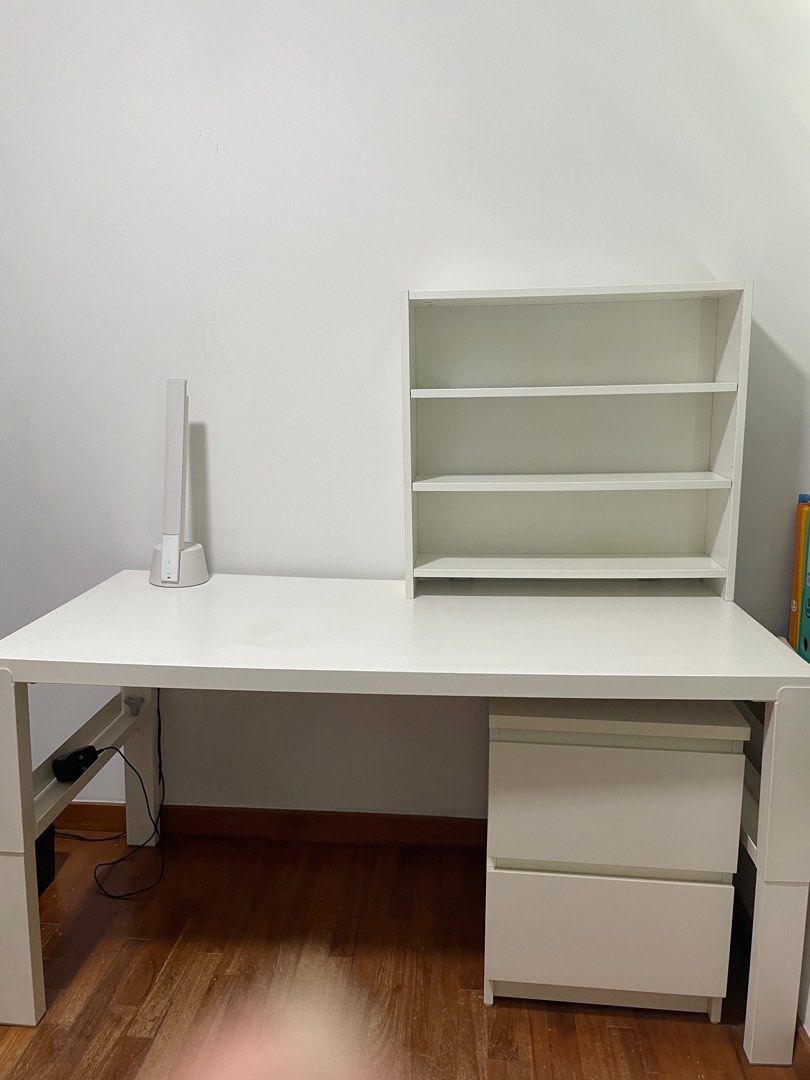 IKEA study table set with pedestal. W/o top display, Furniture & Home ...