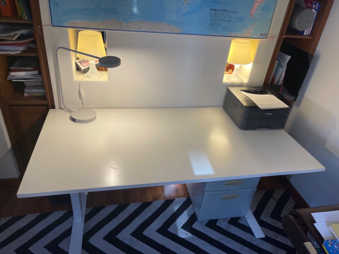 IKEA Trotten sit/stand desk, Furniture & Home Living, Furniture, Tables ...