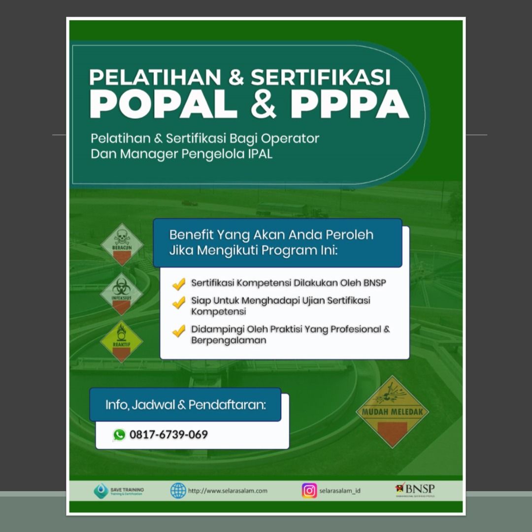Jaminan Mutu, CALL 0817-6739-069, PELATIHAN DAN SERTIFIKASI POPAL DAN ...