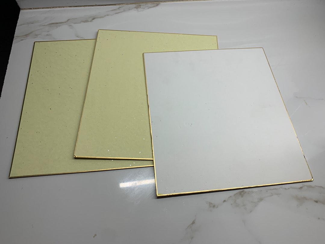 Japanese Shikishi Board 9.5 x 10.5 inches Gold Bordered for Japanese ...