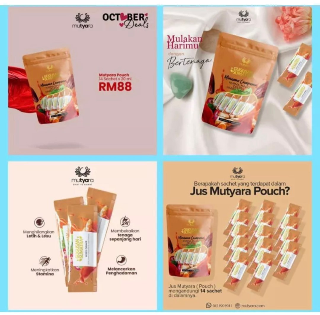 Jus Mutyara Pouch Gugusan Sumatera, Health & Nutrition, Health ...