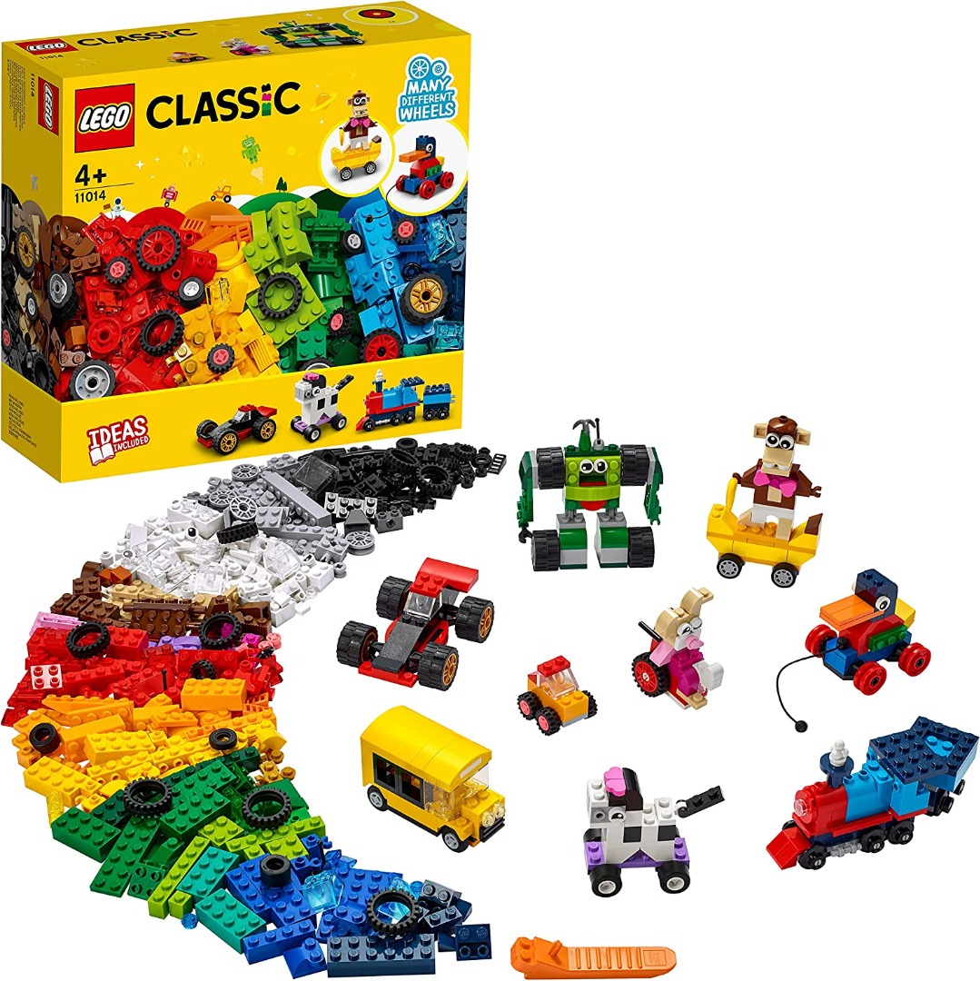 LEGO 11014 Classic Bricks and Wheels Starter Building Set for Kids ...