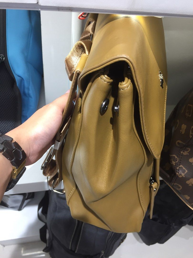 Light brown backpack kulit sintetis synthetic pu leather coklat polo ...