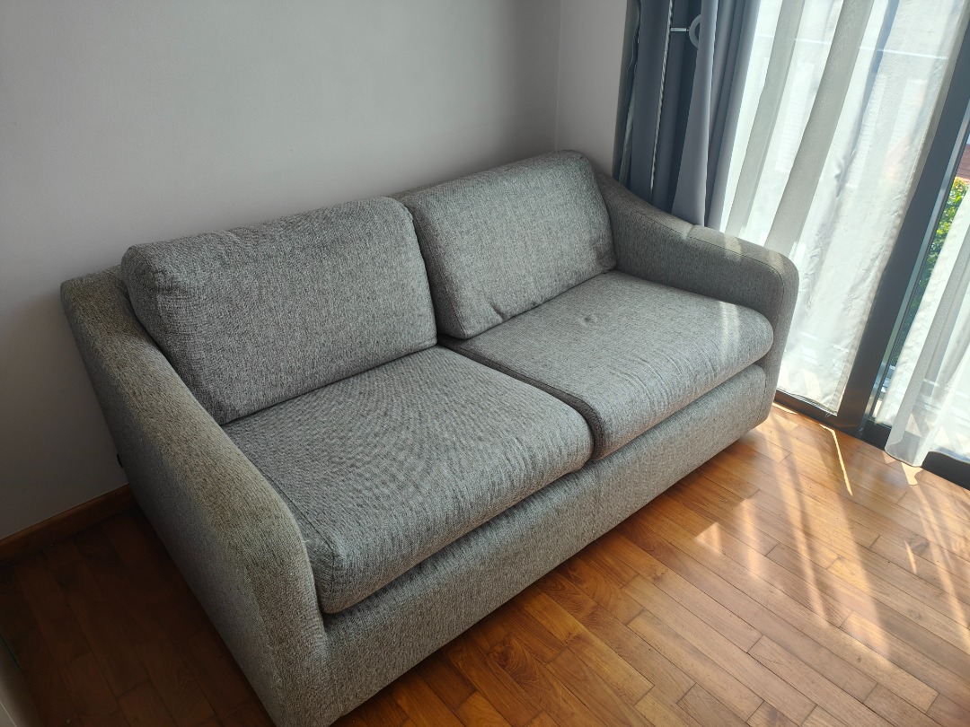 Light Grey Convertible Sofa, Furniture & Home Living, Furniture, Sofas ...