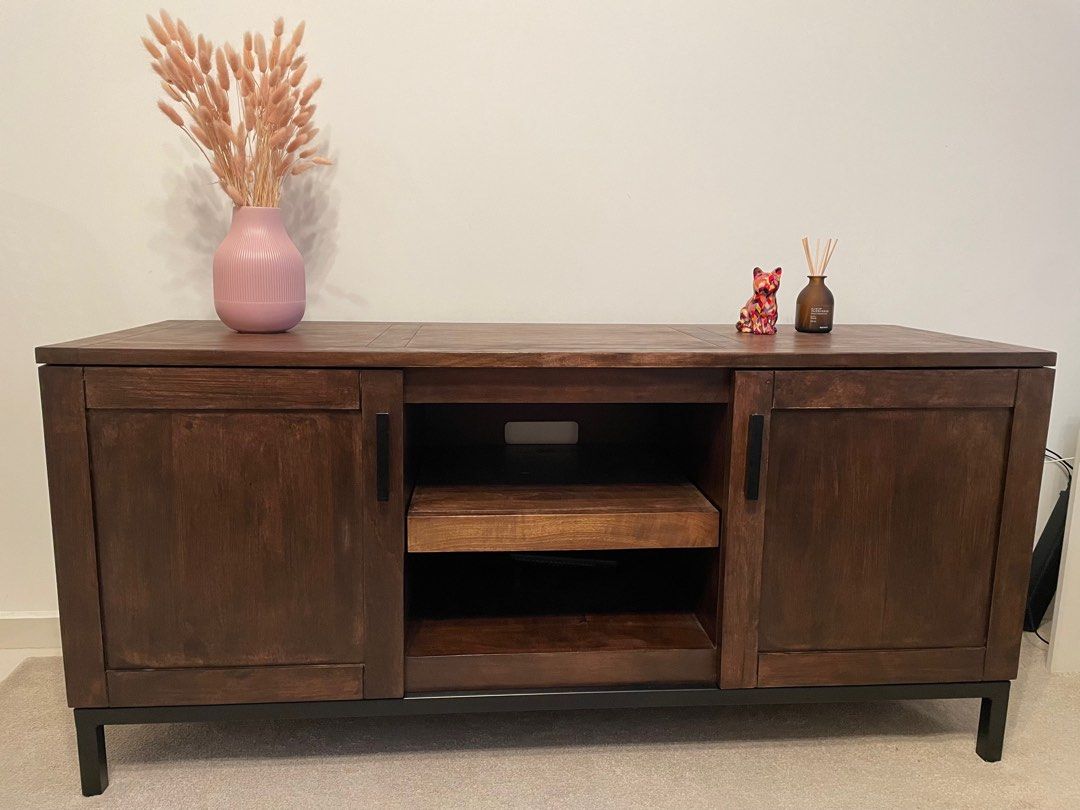 Like New Beautiful Solid Wood Crate Barrel Console, Furniture & Home ...
