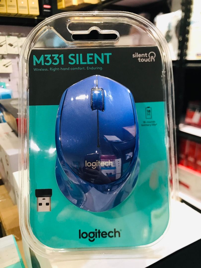 Logitech M331 Silent Wireless Mouse Blue Computers And Tech Parts And Accessories Mouse