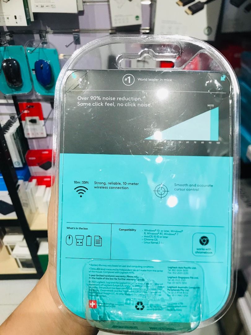 Logitech M331 Silent Wireless Mouse Blue Computers And Tech Parts And Accessories Mouse