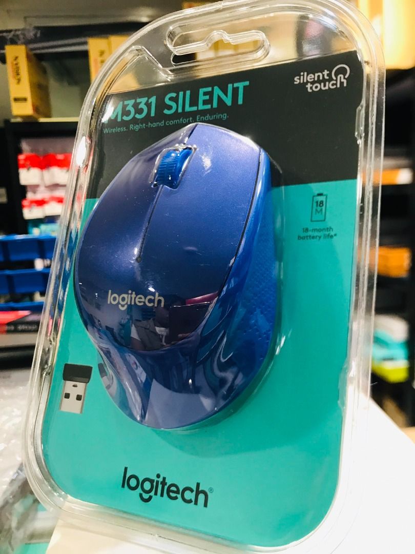 Logitech M331 Silent Wireless Mouse Blue Computers And Tech Parts And Accessories Mouse
