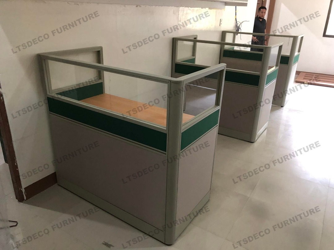 MODULAR CUBICLE WITH GLASS OFFICE PARTITION on Carousell
