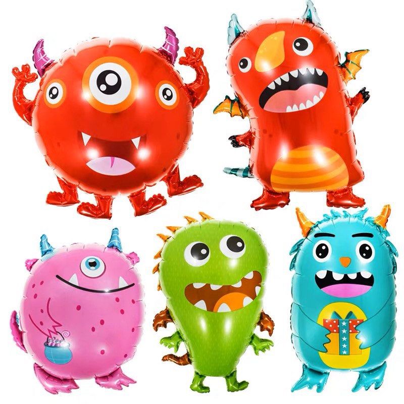 Monsters Cartoon Balloons Set Birthday Alien Party Decoration Banner ...