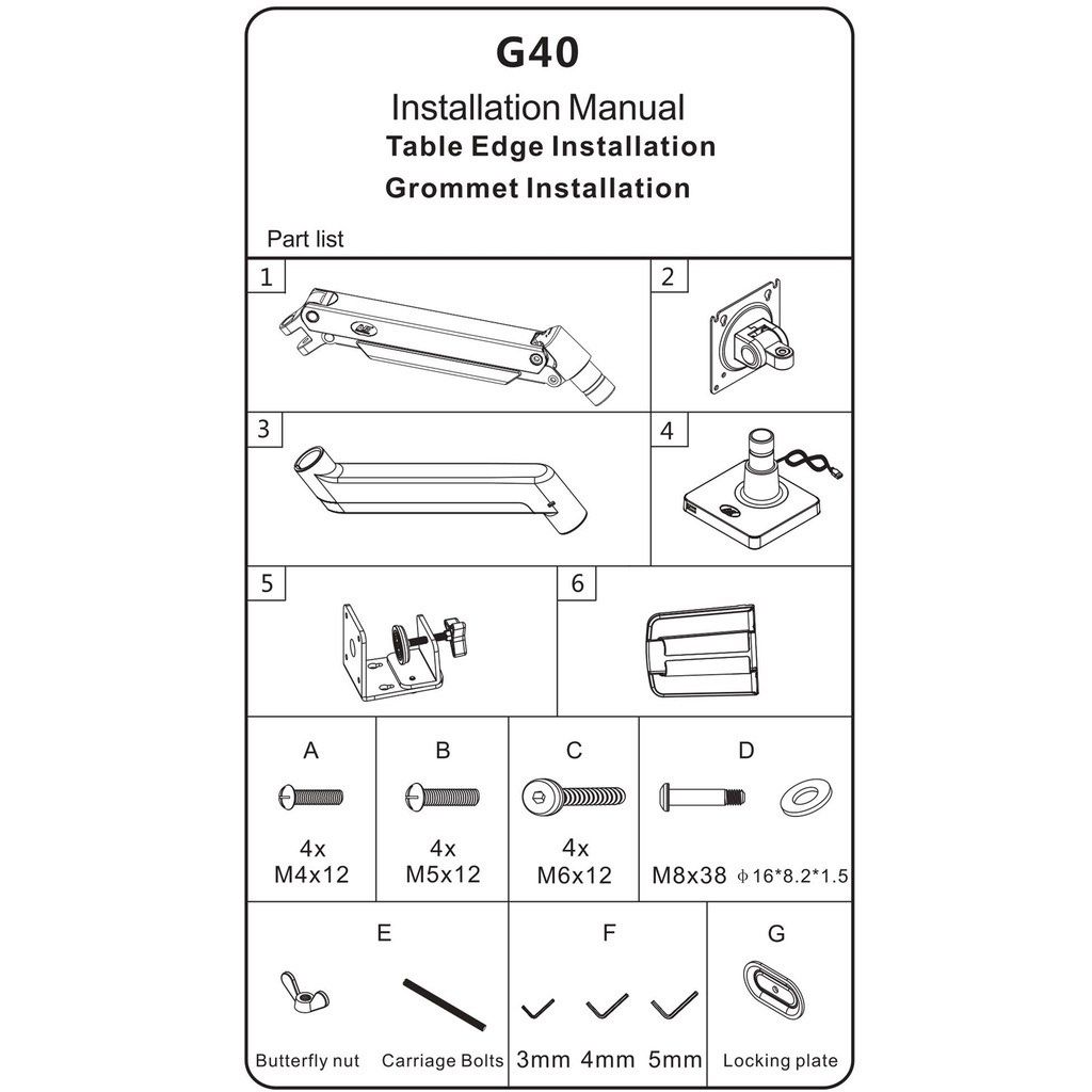 NB G40 North Bayou Heavy Duty Gas Strut Arm 22-40 inch Single Monitor ...