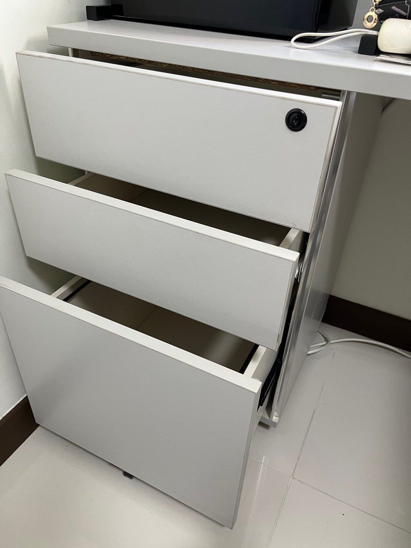 Office Table with lock and drawers, Furniture & Home Living, Furniture ...