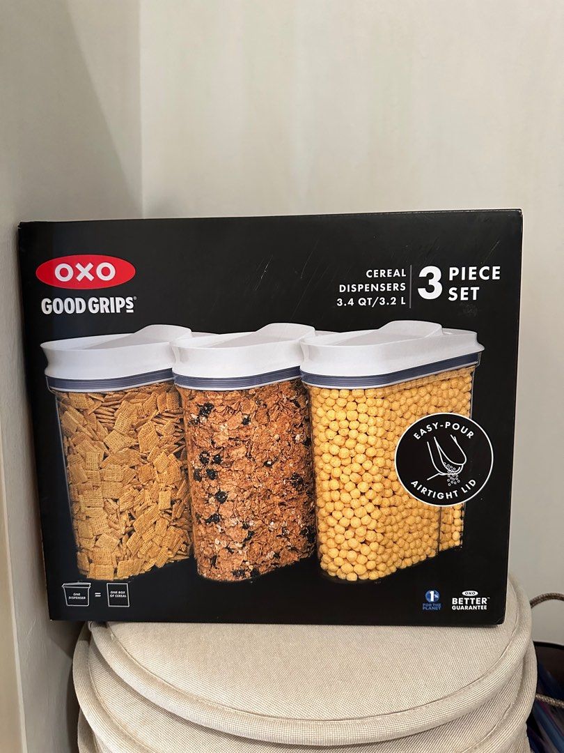 OXO Good Grips 3 Piece Airtight POP Cereal Dispenser Set, Furniture ...