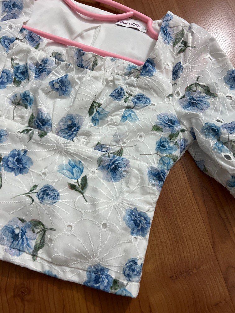 Posh code floral crochet top, Women's Fashion, Tops, Other Tops on ...