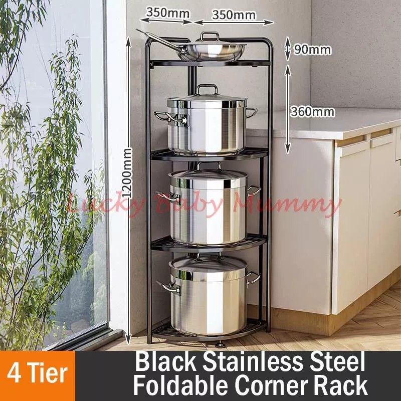 Pot Stainlese Steel Rack, Furniture & Home Living, Furniture, Shelves ...
