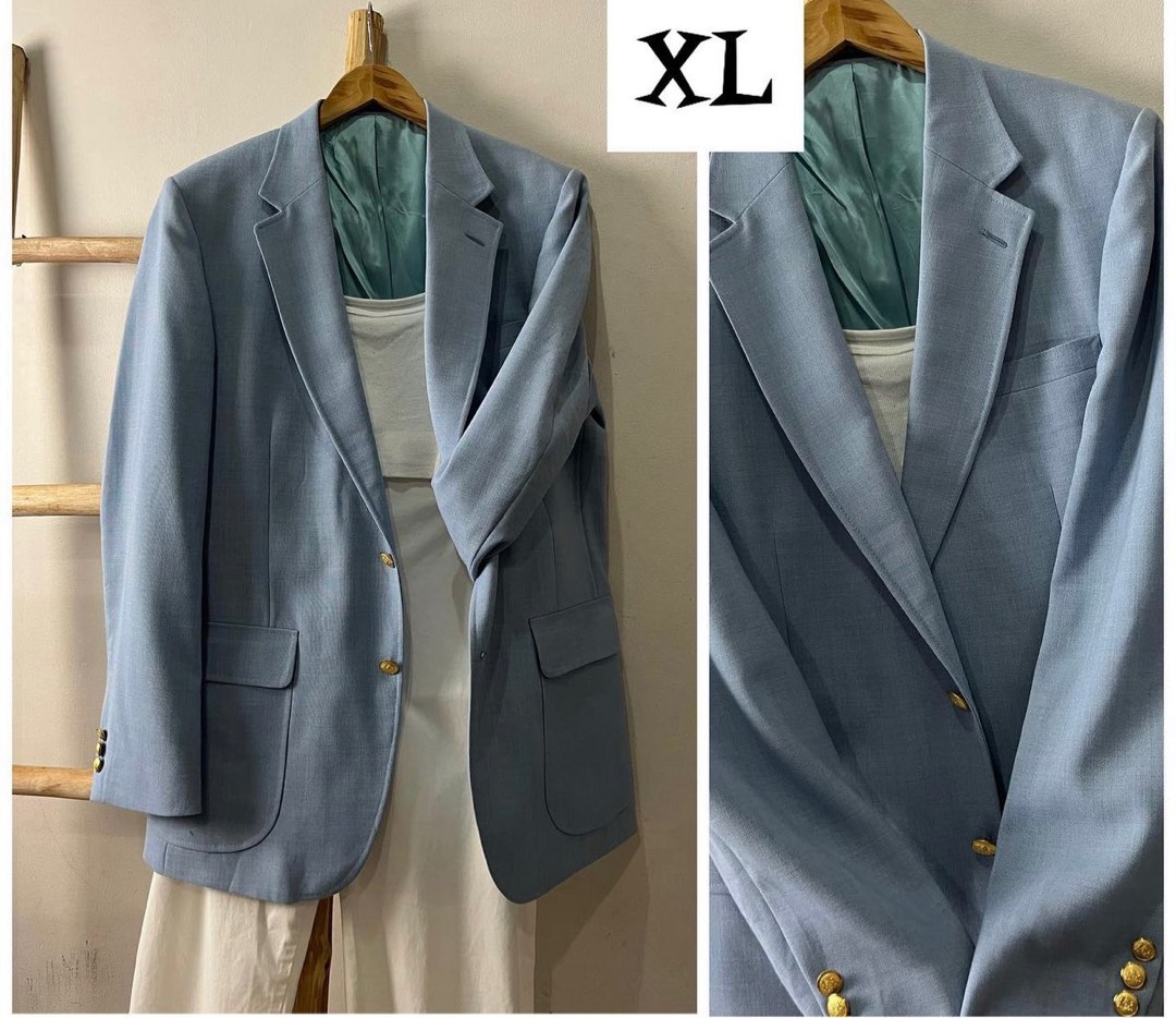 Powder blue HQ blazer, Women's Fashion, Coats, Jackets and Outerwear on ...