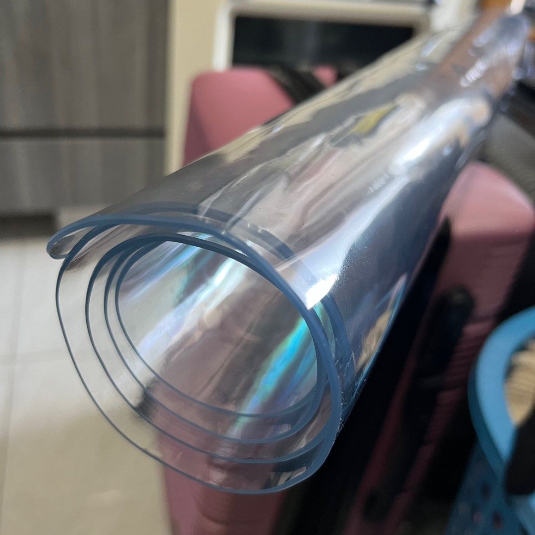 PVC mat table clear plastic cover table top, Furniture & Home Living ...