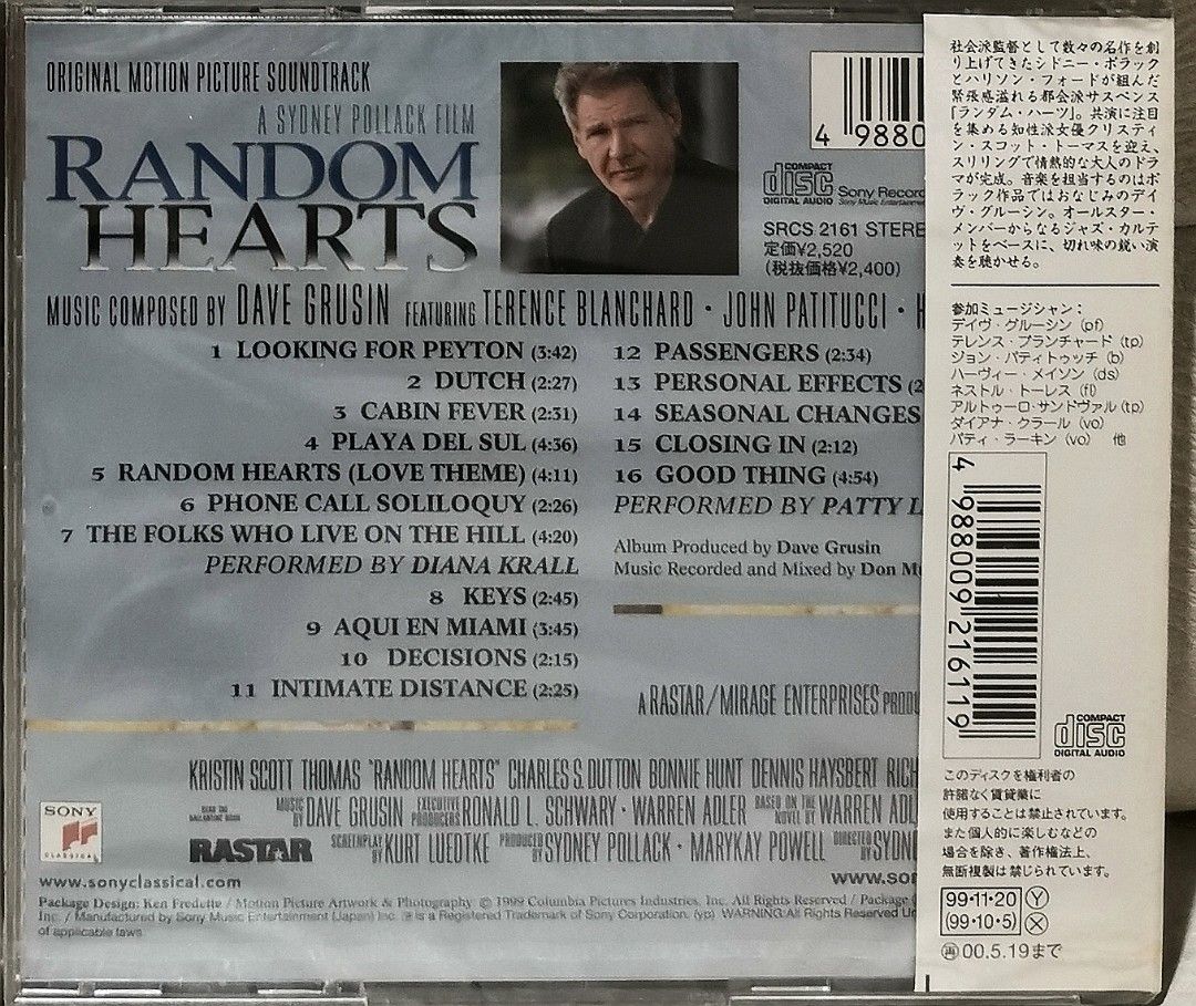 RANDOM HEARTS Original Motion Picture Soundtrack, Hobbies & Toys, Music ...