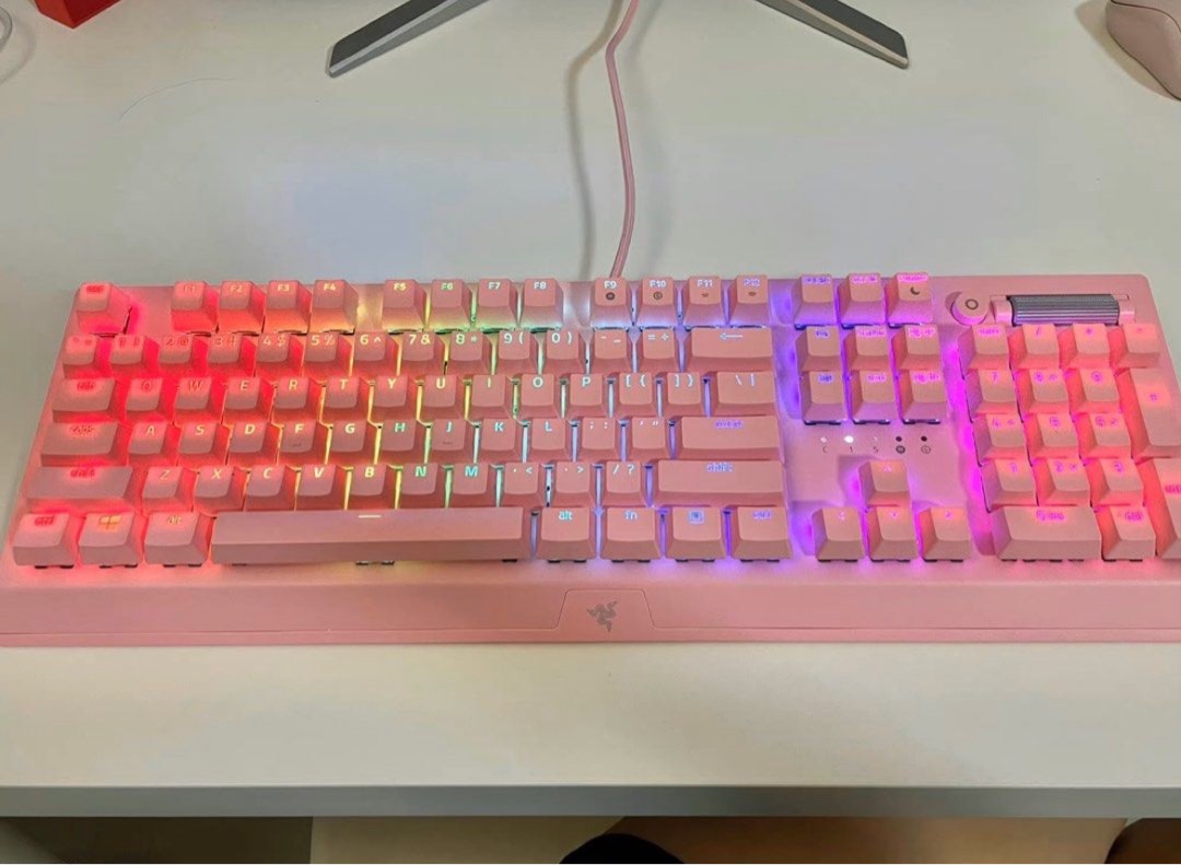 Razer Blackwidow v3 Quartz mechanical gaming keyboard- green swtiches ...