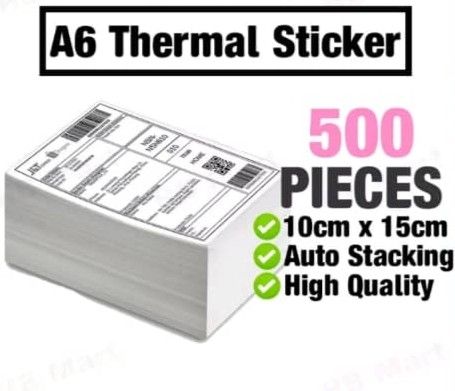 -READY STOCK- (RM5 for 100pc, RM18 for 500 pcs) Thermal Sticker A6 ...