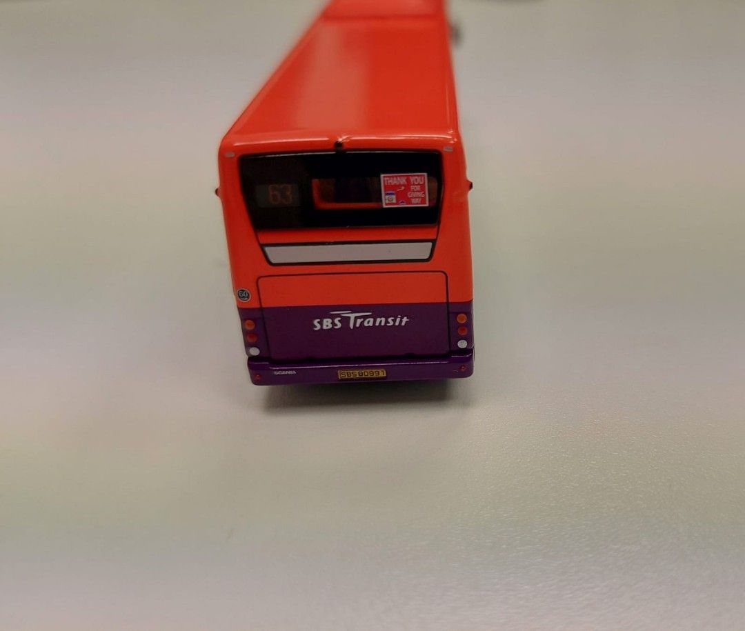 SBS Transit Service 63 Singapore Bus Scania K230UB Scale 1/110, Hobbies ...