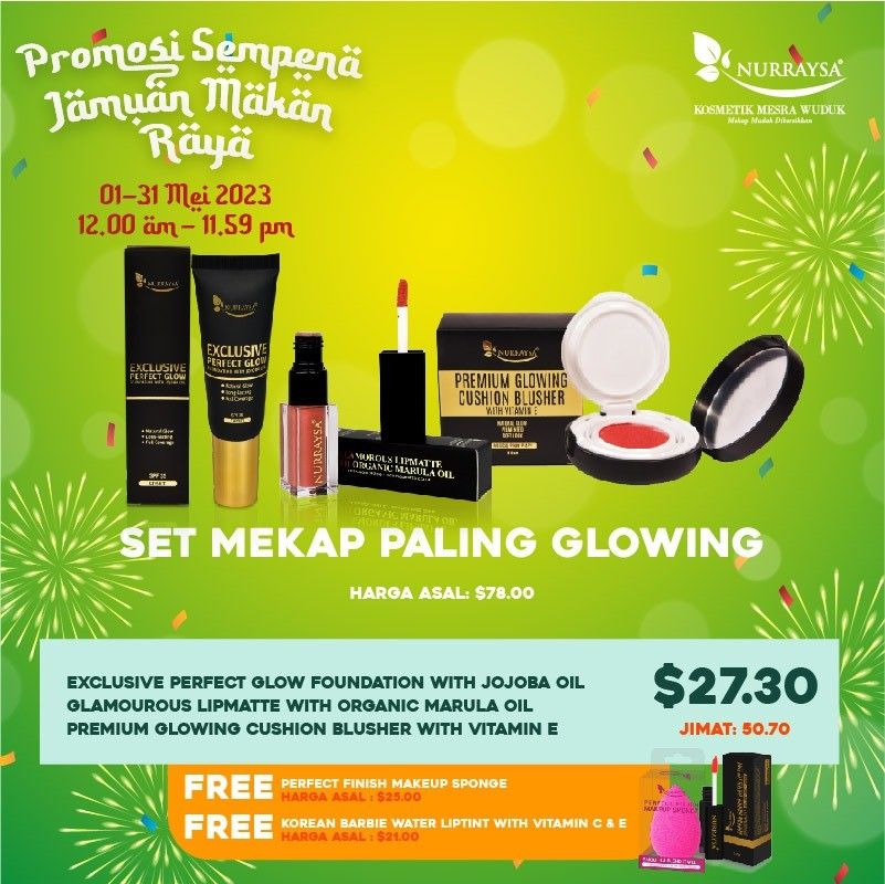 Set Mekap Paling Glowing, Beauty & Personal Care, Face, Makeup on Carousell