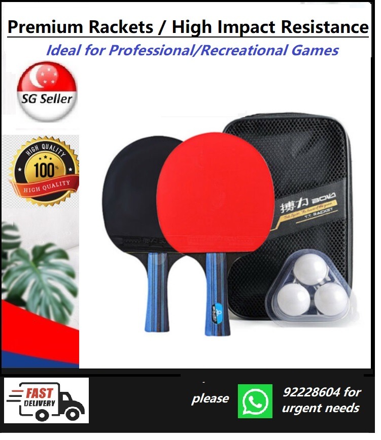 SG Seller Table Tennis Set - 2 Premium Rackets and 3 Table Tennis Balls ...