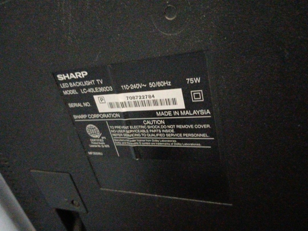 SHARP AQUOS 40" LED Full HD TV, TV & Home Appliances, TV & Entertainment, TV on Carousell