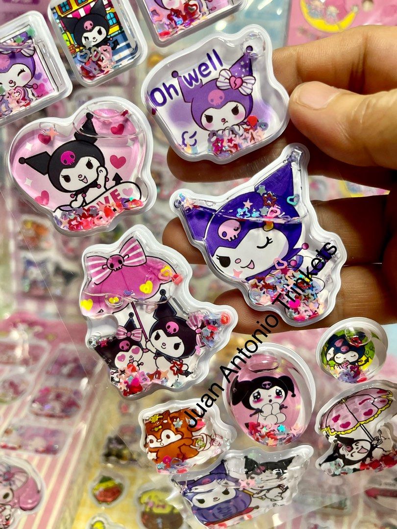 Sticker 3D water glitter shake Sanrio on Carousell