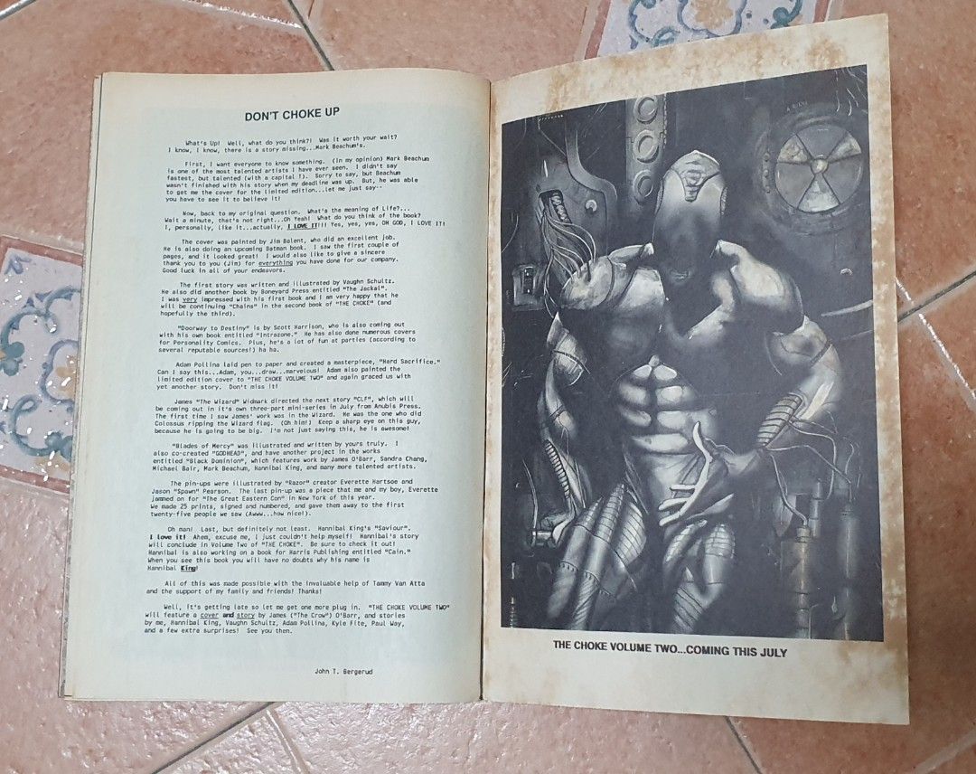 The Choke #1 Ltd Numbered Ed Indie Comic Anubis Press 1993 Mark Beachum ...