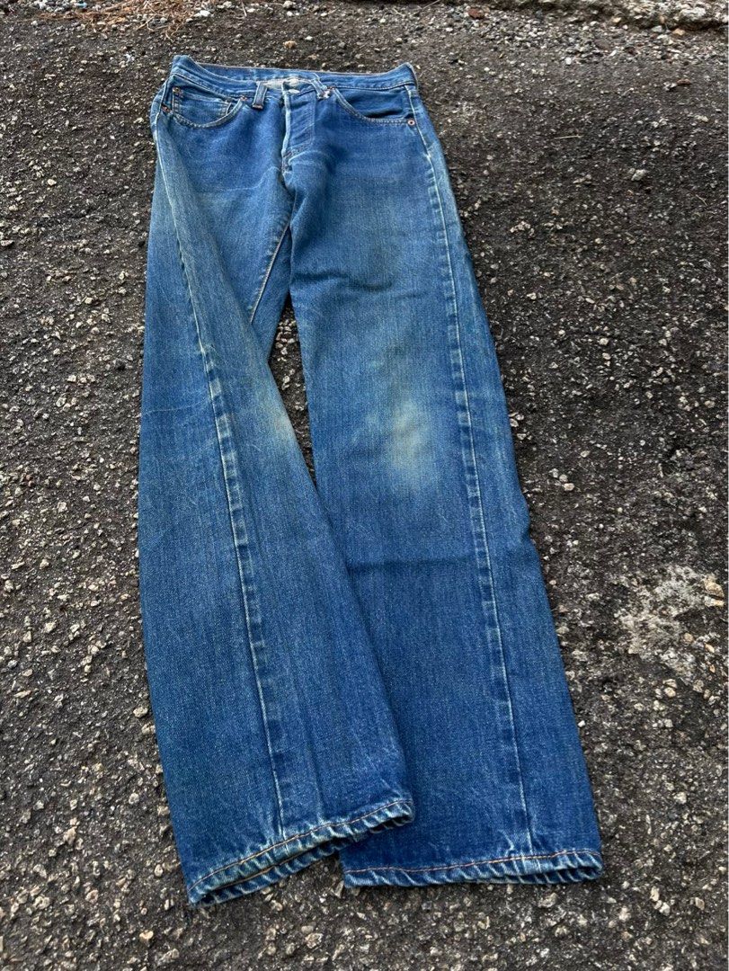 VINTAGE Levis 501 Single Back pocket Selvedge kepala kain, Men's ...