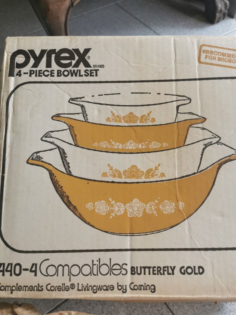 Vintage Pyrex 4 pc bowl set, Furniture & Home Living, Kitchenware ...