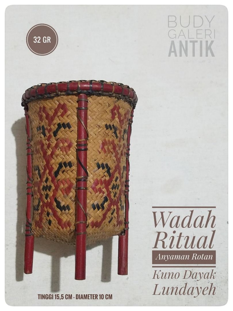Wadah Ritual Anyaman Rotan Dayak Lundayeh Sarawak, Perabotan Rumah di ...