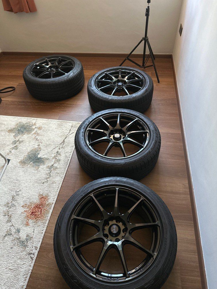 Wedssport SA-99R 18” rims PCD 5x114.3, Car Accessories, Tyres & Rims on Carousell