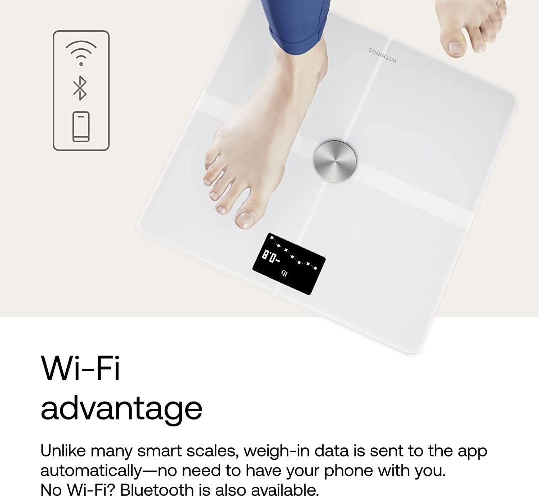 Withings Body+ - Digital Wi-Fi Smart Scale with Automatic Smartphone ...