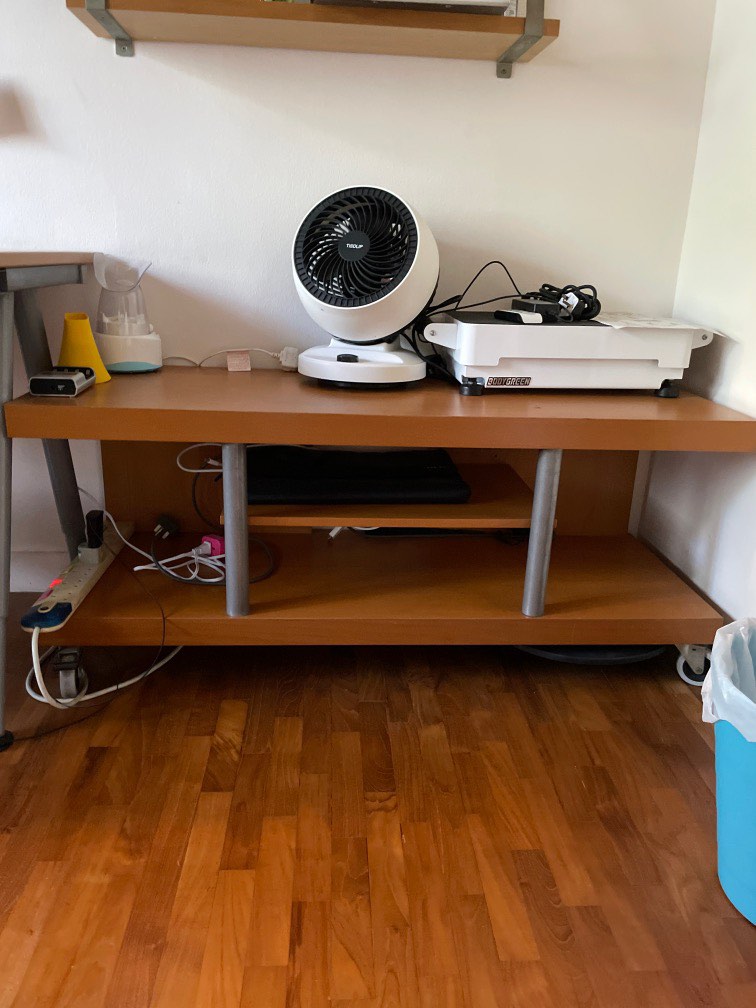 Wooden TV Console with wheels, Furniture & Home Living, Furniture, TV ...