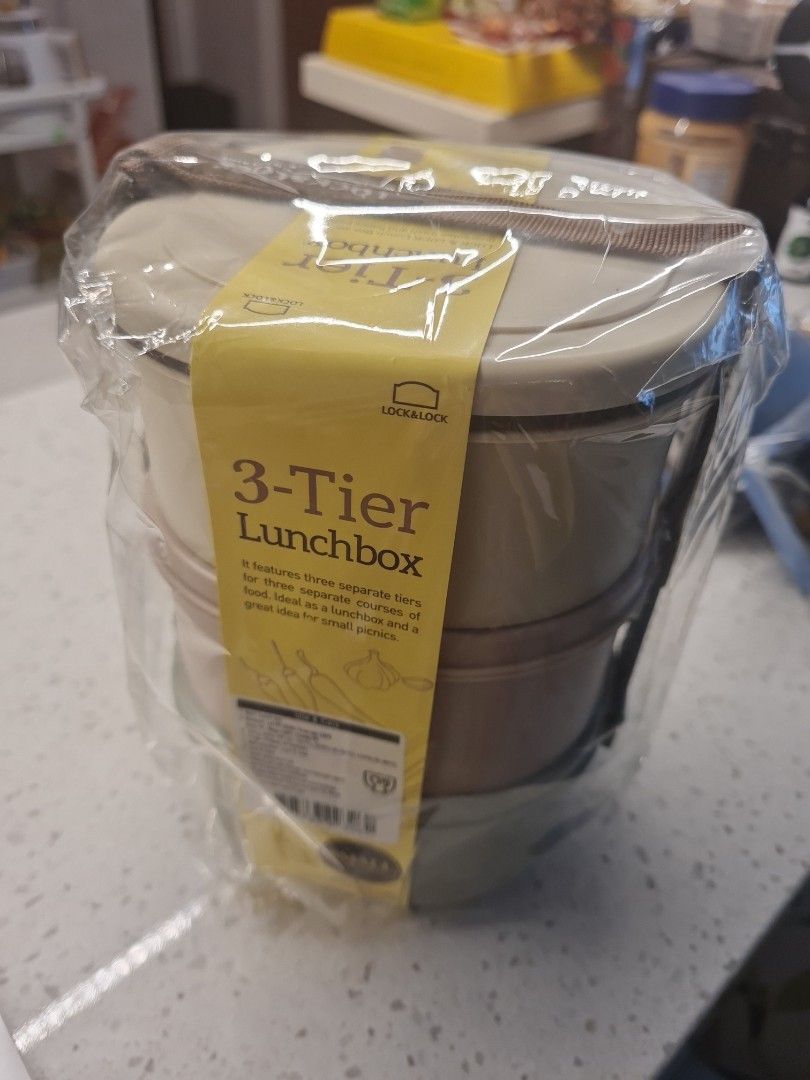 3 tier lunch box by Lock & Lock, Furniture & Home Living, Kitchenware ...