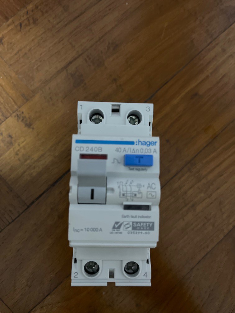 40A Double Pole Residual Current Circuit Breaker rated 30mA Sensitivity ...