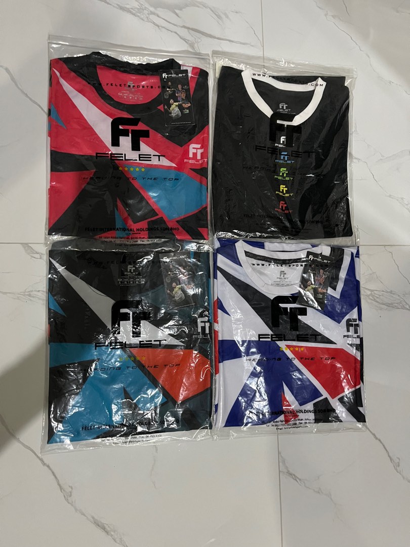 4 buah Jersey FELET ORIGINAL MALAYSIA, Fesyen Pria, Pakaian , Atasan di ...