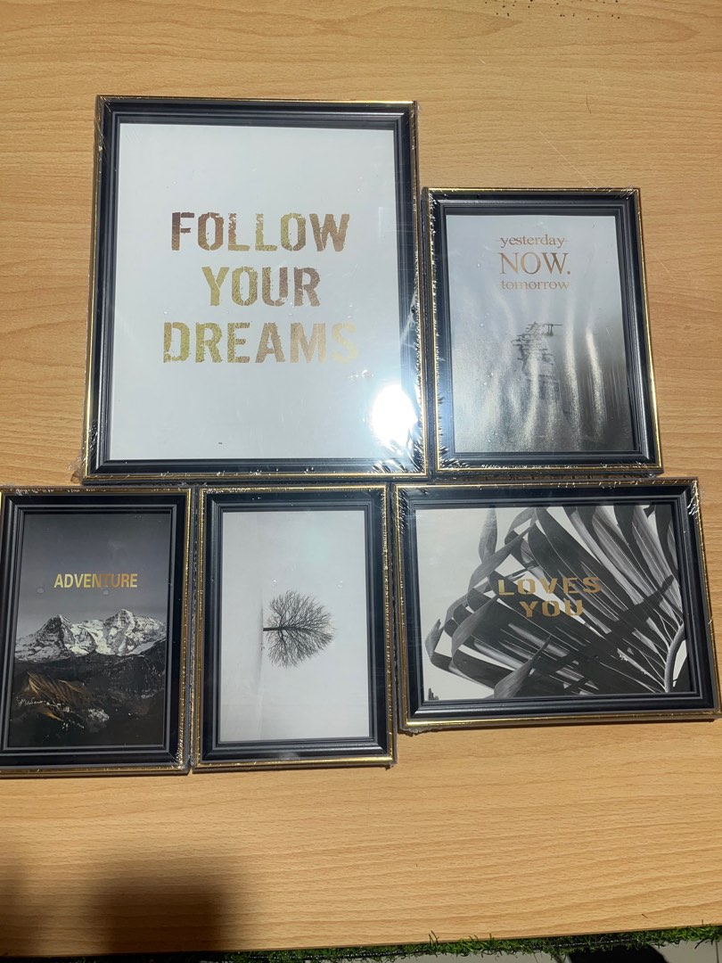 5 units Photo frame (variety saiz), Furniture & Home Living, Home Decor ...