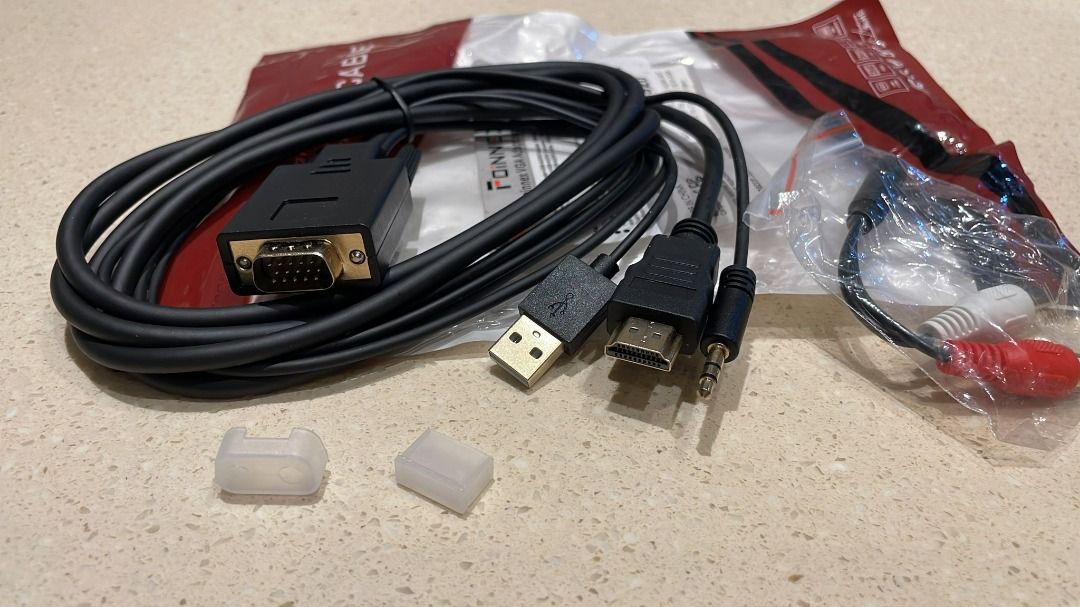 624) FOINNEX - VGA TO HDMI ADAPTER CABLE WITH AUDIO, 1080P, VGA SOURCE ...