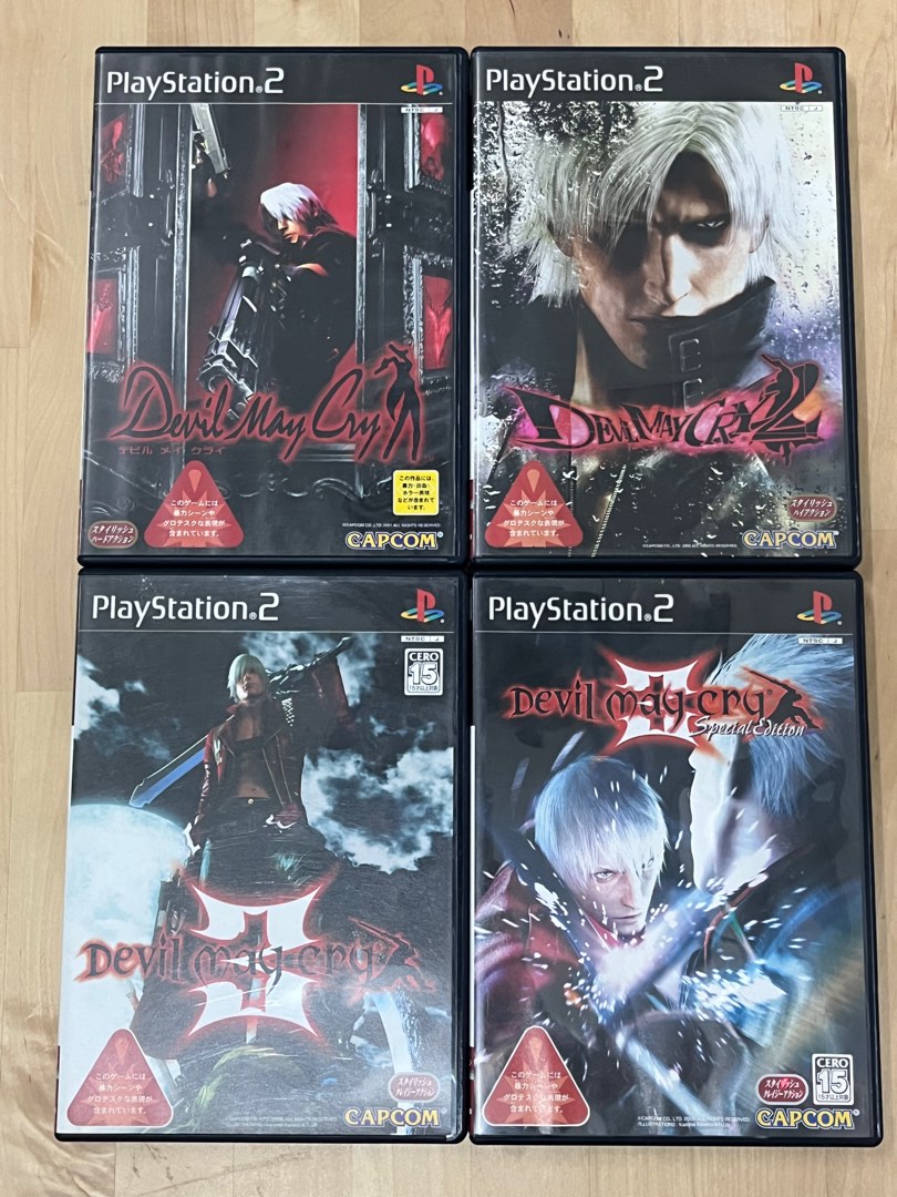 日版 PS2 CAPCOM DEVIL MAY CRY 惡魔獵人 DMC 1 2 3 SPECIAL EDITION 鬼泣動作遊戲一套 4 集 ...