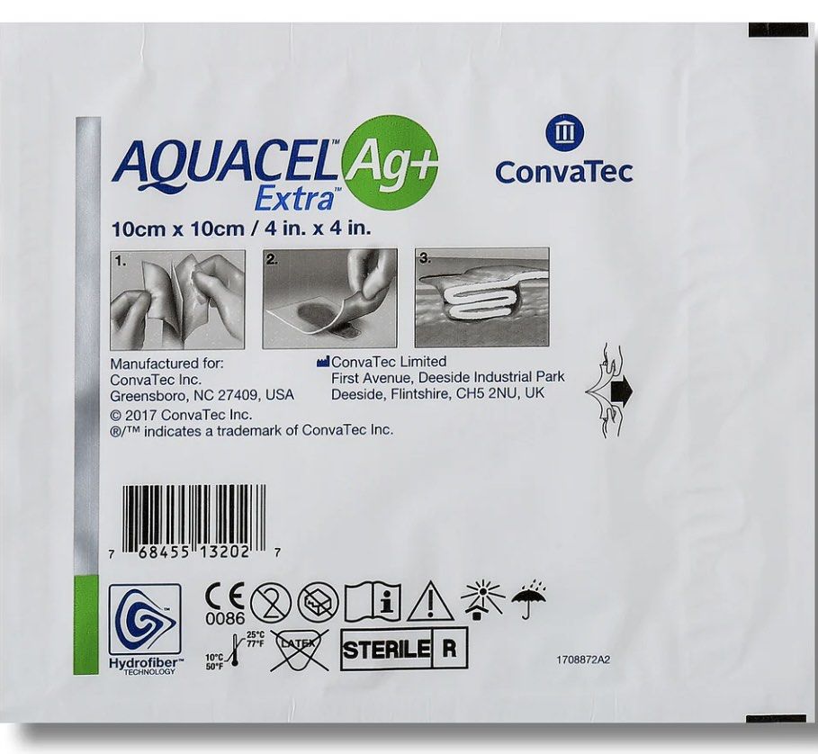 Aquacel Ag+ Extra Dressing 10x10 cm, Health & Nutrition, Medical ...