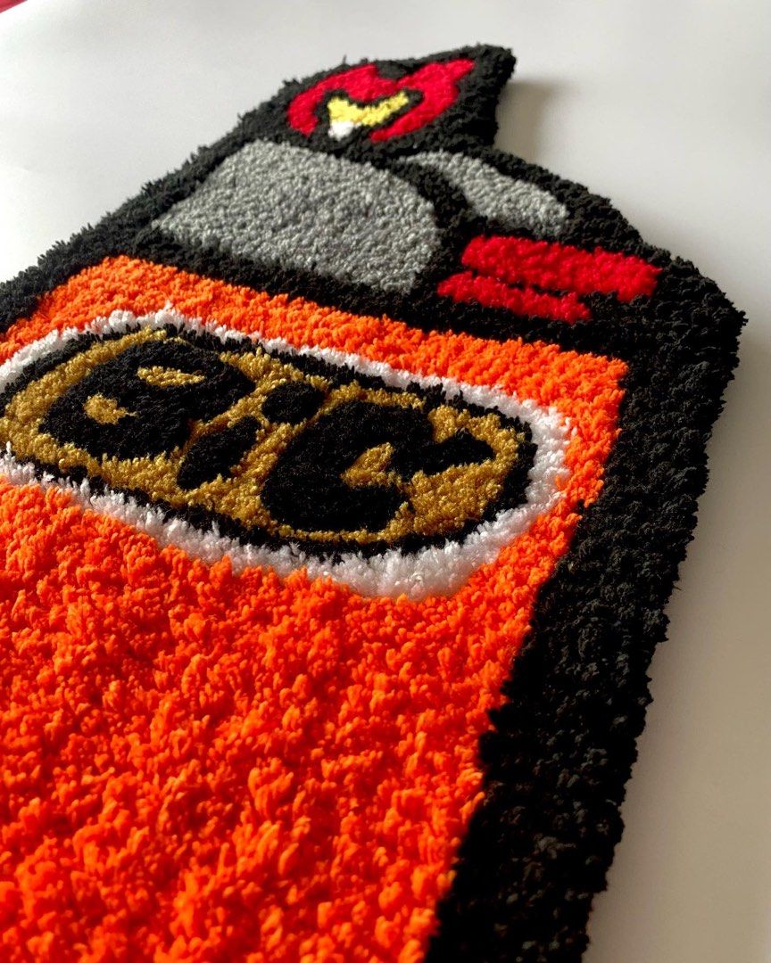 Bic Lighter Orange Tufted Custom Handmade Rug on Carousell