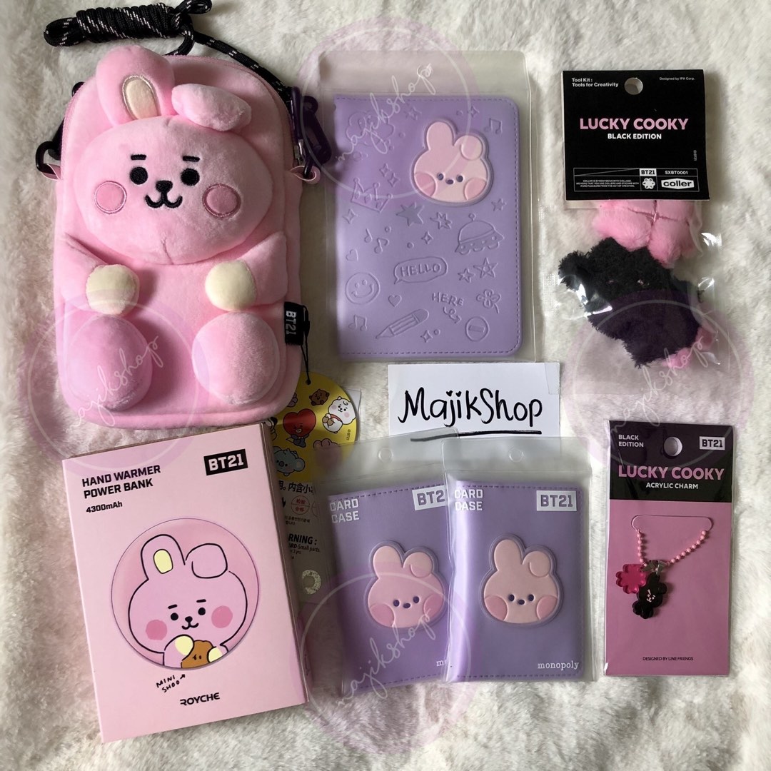 BT21 Cooky Official Merch (Crossbody Bag, Passport Case, Card Case ...