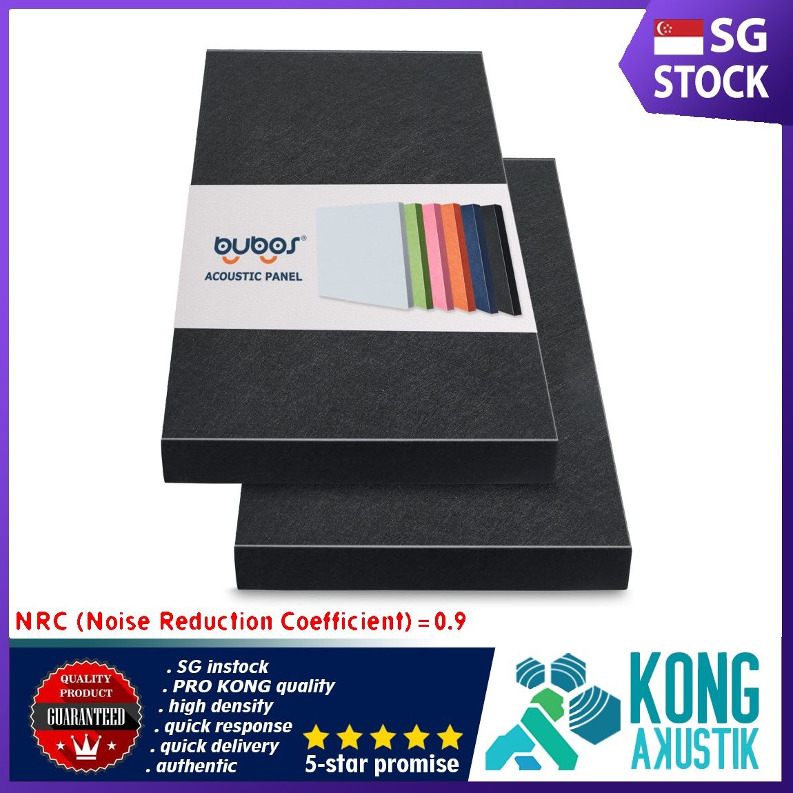 BUBOS Art Acoustic Panels,2 Pack 24''x16''x2'' Soundproof Wall Panels ...