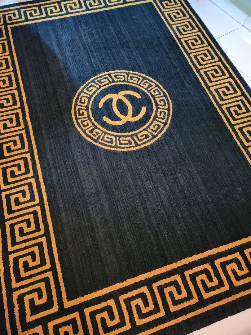 CHANEL BLACK GOLD CARPET, Furniture & Home Living, Home Decor, Carpets ...